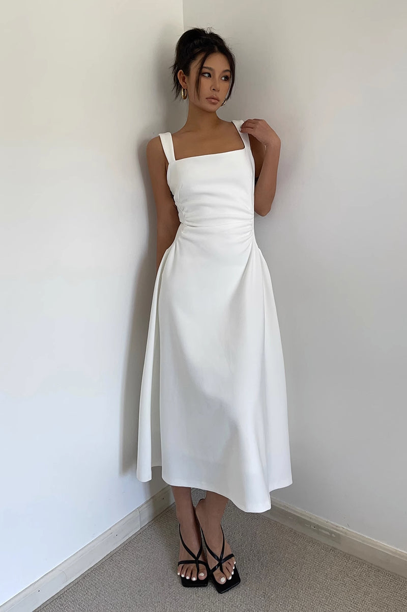 Zip Up Back Solid Halter Dress – TOP SHOW