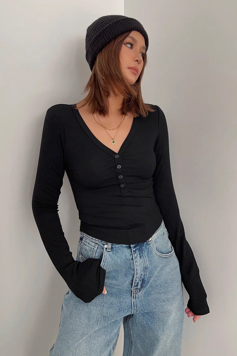 Women's Buttoned Front Fitted Tops Shirt – TOP SHOW